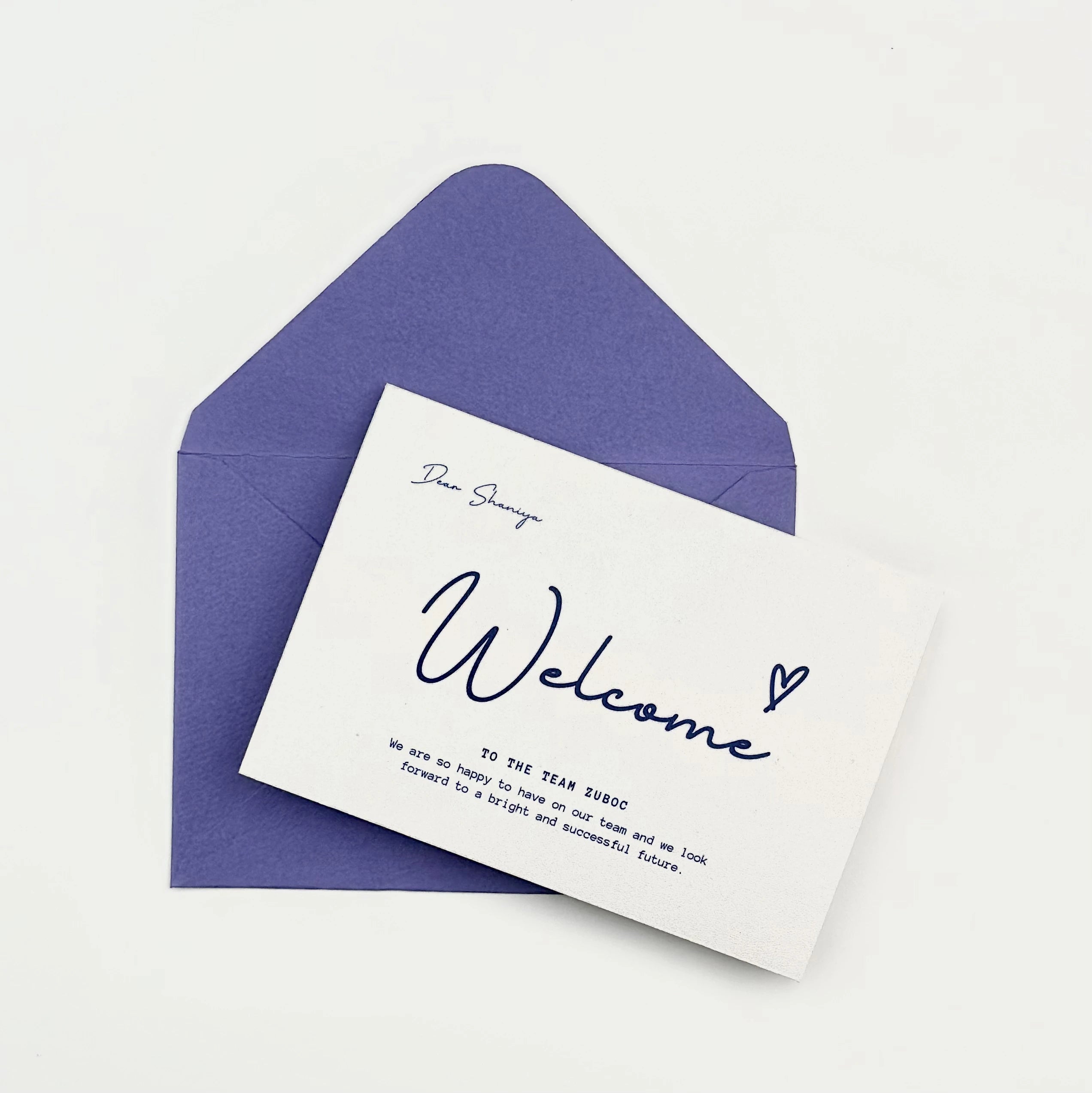 Custom Welcome Card & Envelope Set of 50 | Zuboc